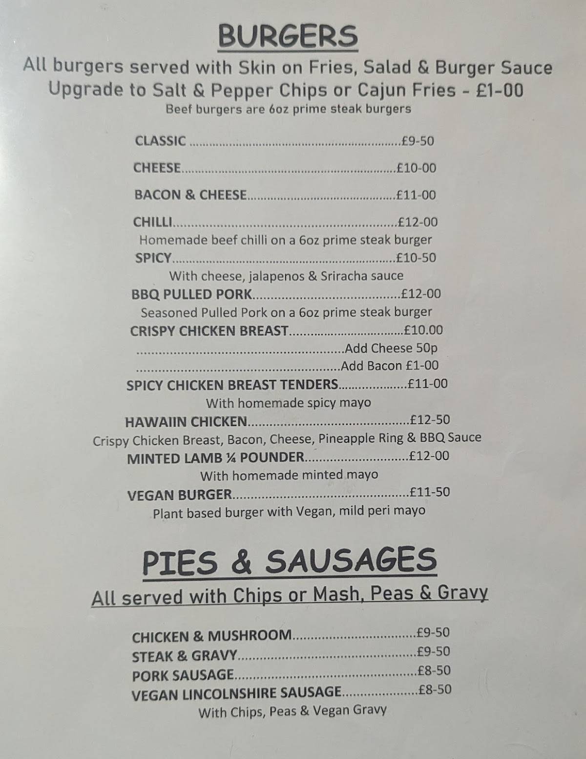 Menu at Wheatsheaf Inn, Gwersyllt pub & bar, Wrexham