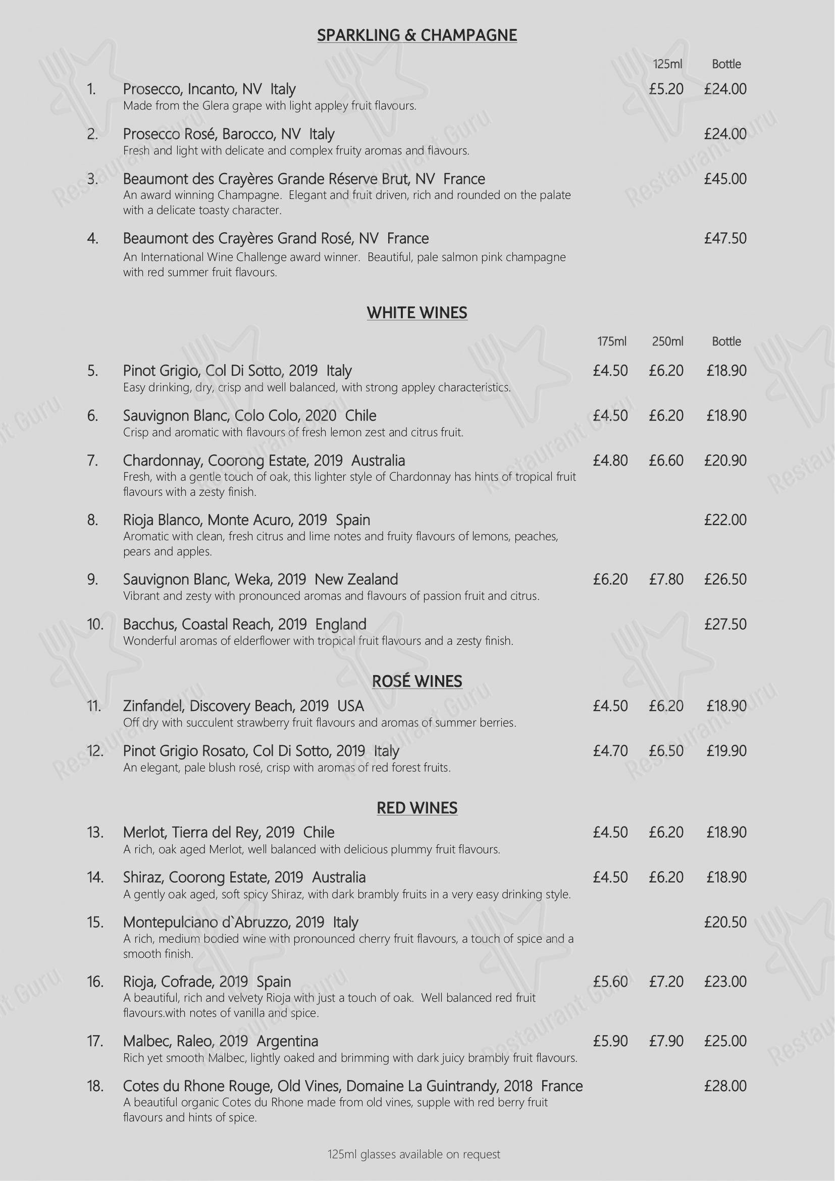 Menu at Roydon White Hart, Diss Norfolk pub & bar, Diss
