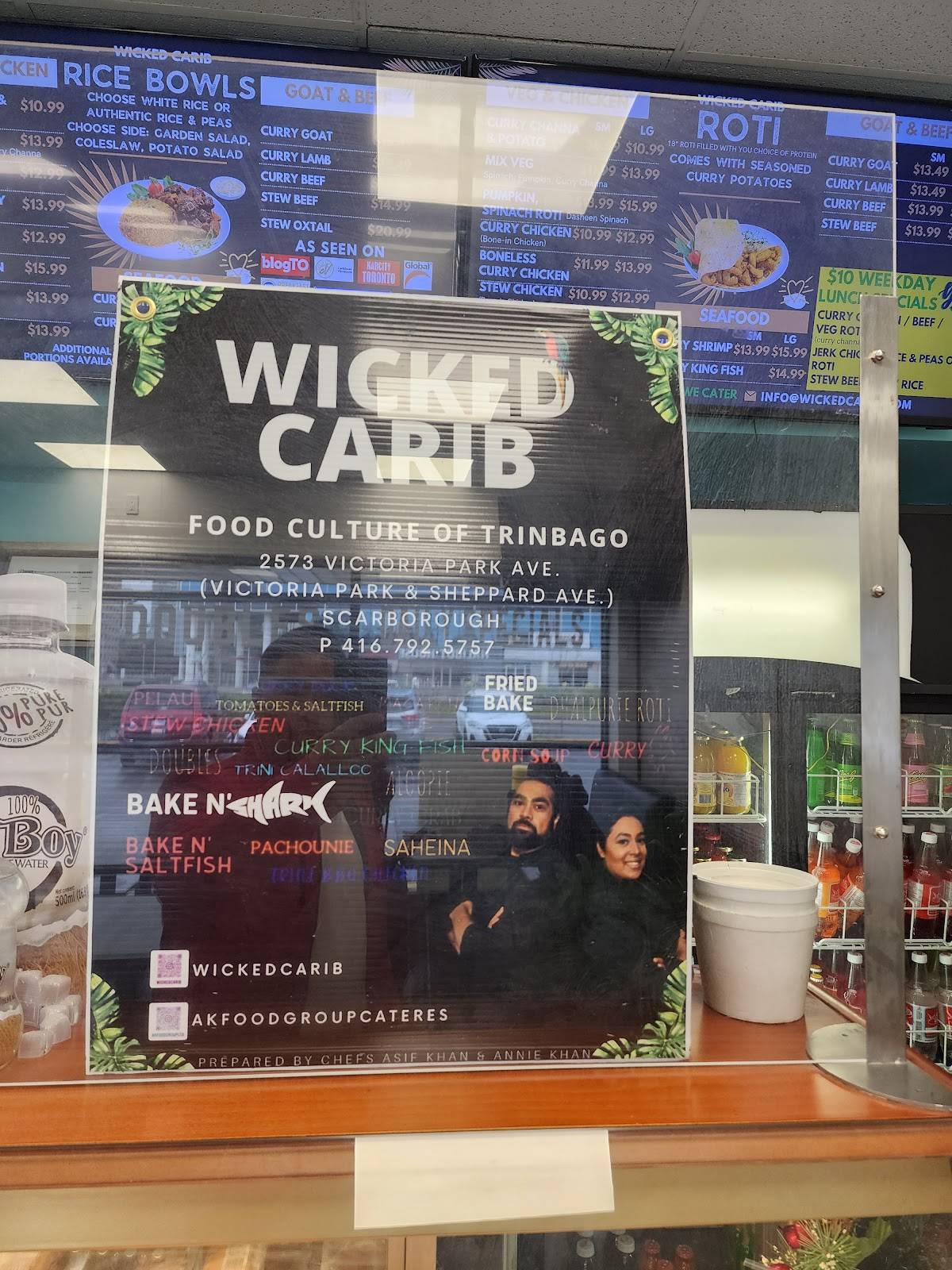 Menu at Wicked Carib, Caribbean Food Culture restaurant, Toronto