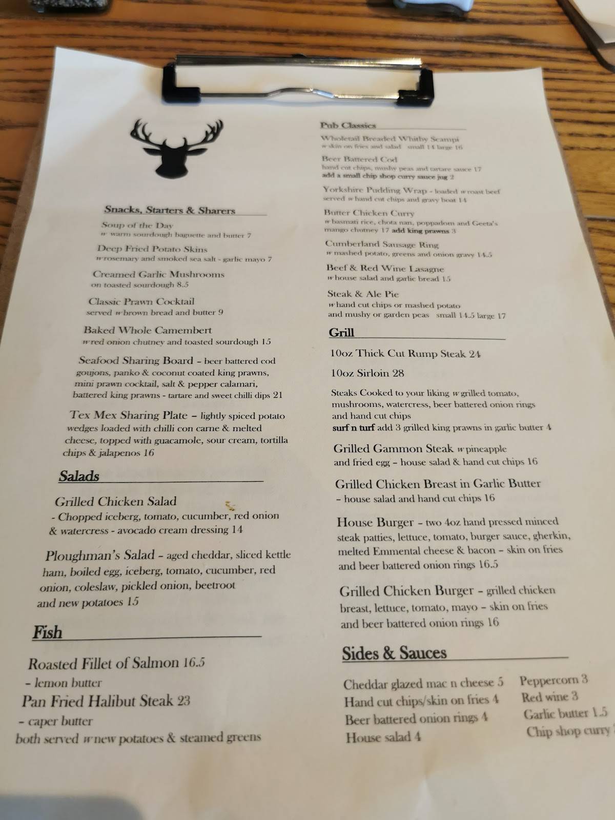 Menu at The Widdrington Inn pub & bar, Widdrington