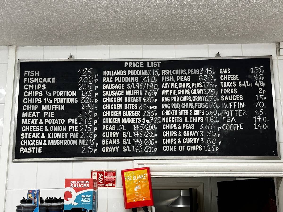 Menu at Wilbutts Lane Chippy fast food, Rochdale