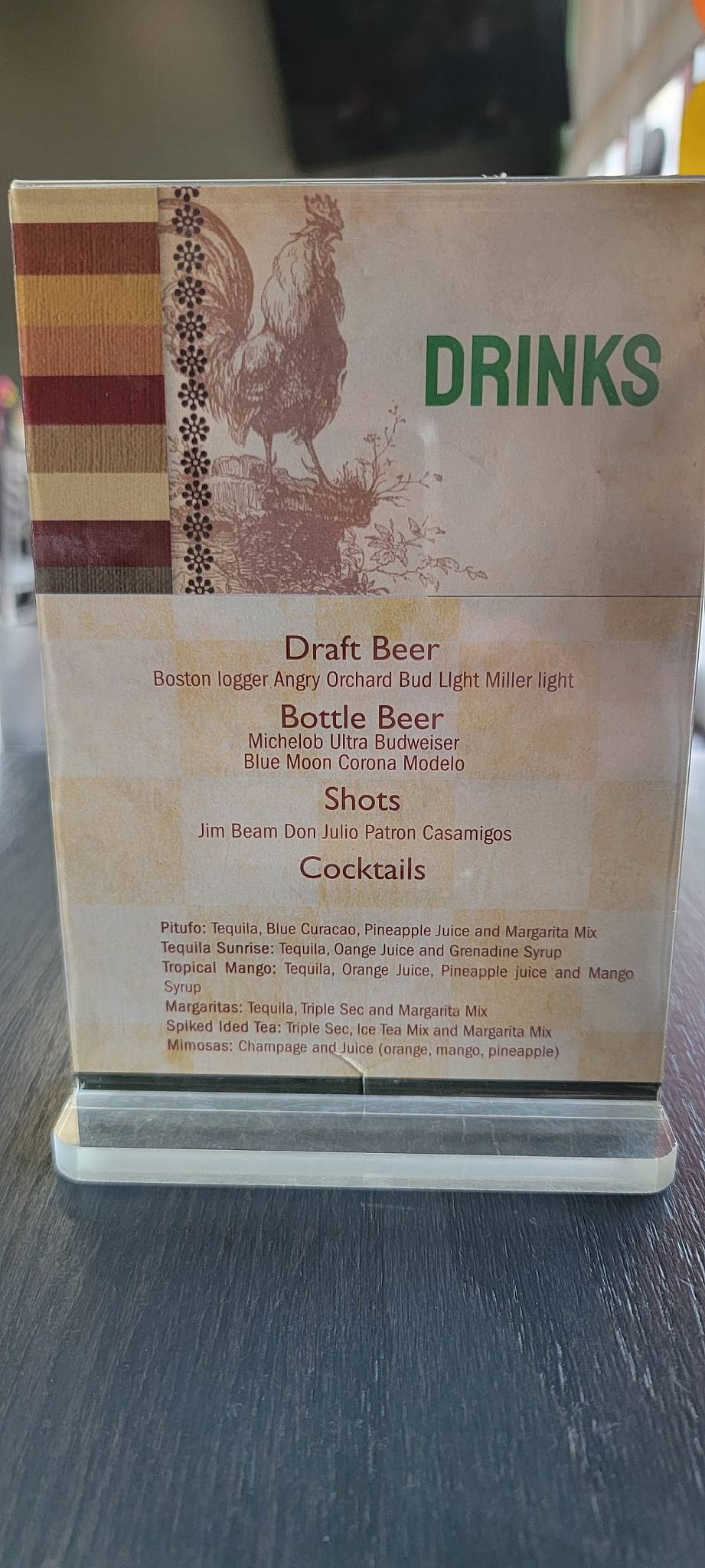 Menu at Wild Chicken Grill pub & bar, Bellevue