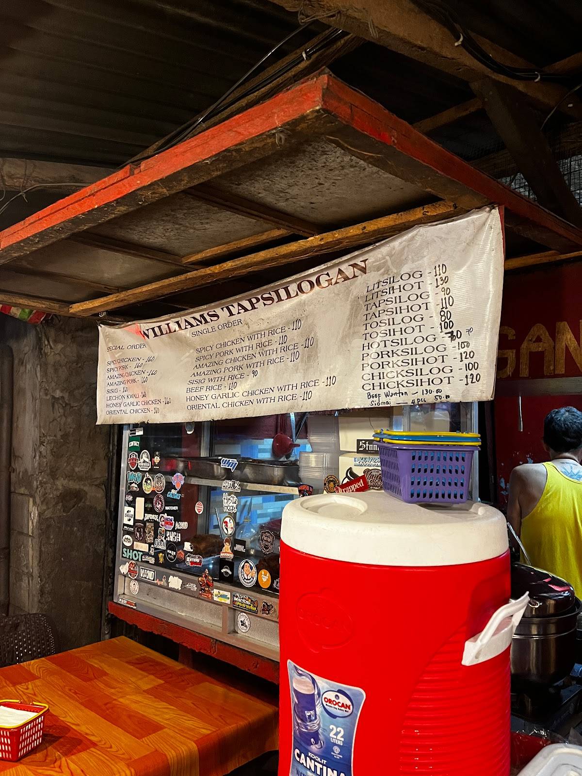 Menu at Williams Tapsilogan restaurant, Binangonan