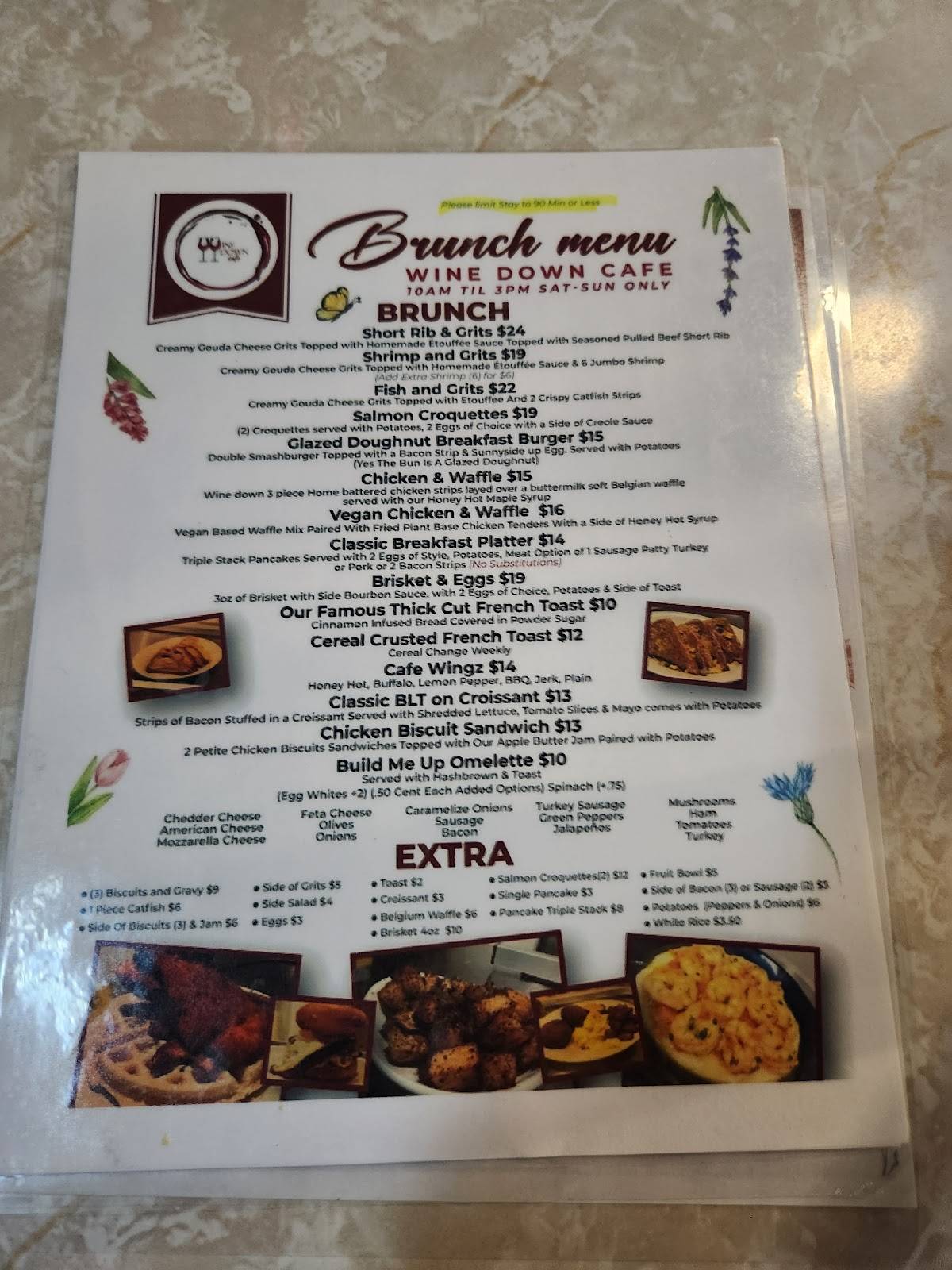 Menu at Wine Down Cafe (St. Louis), St. Louis