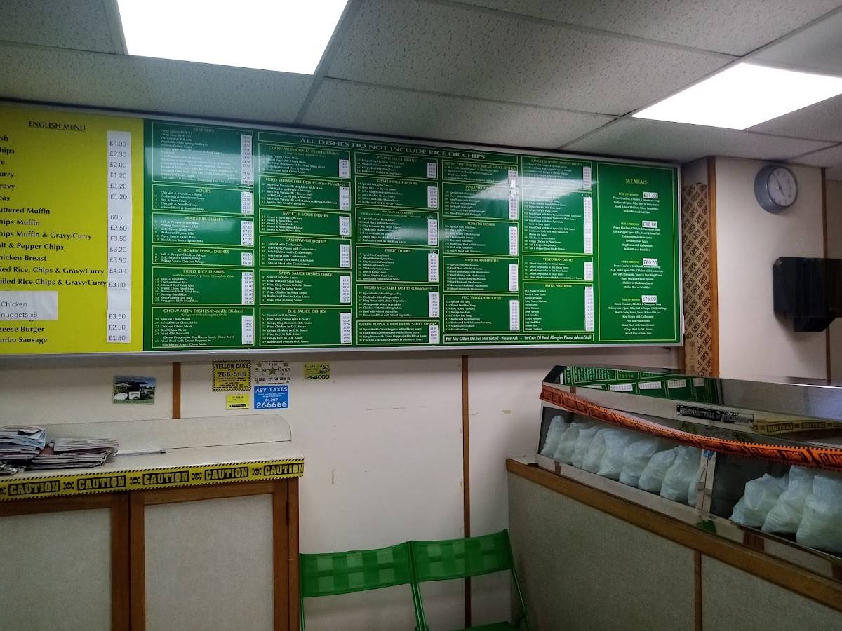 Menu at Wing Sing Fish & Chips Chinese Takeway restaurant, Chorley
