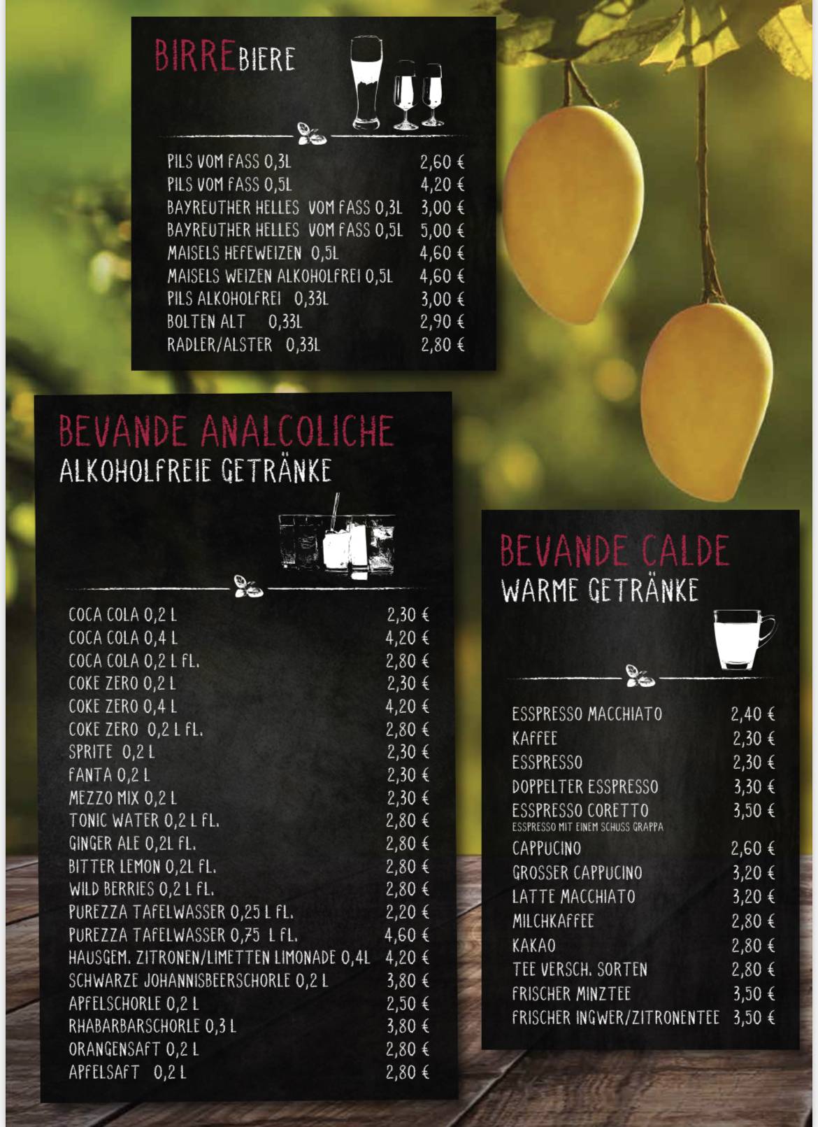 Speisekarte von Wir sind RIZZI IL Ristorante Italienisches Restaurant ...