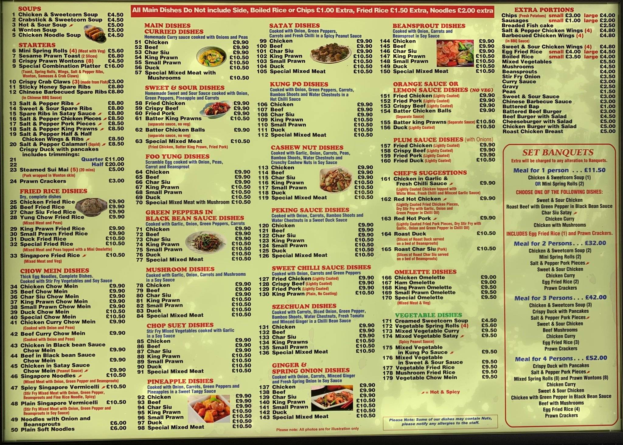 Menu at Wok fast food, Prestatyn
