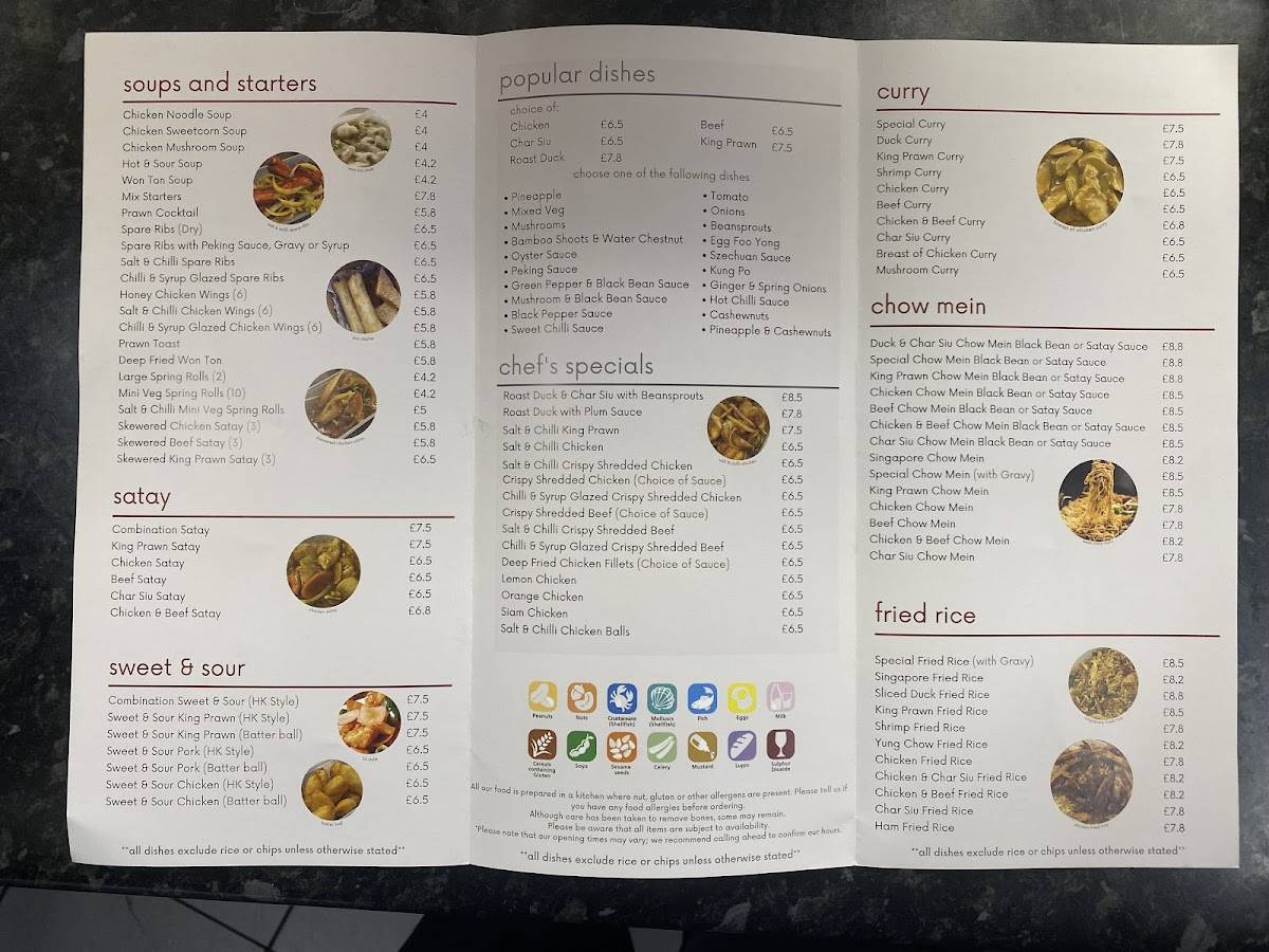 Menu at Wok In Oriental fast food, Troon