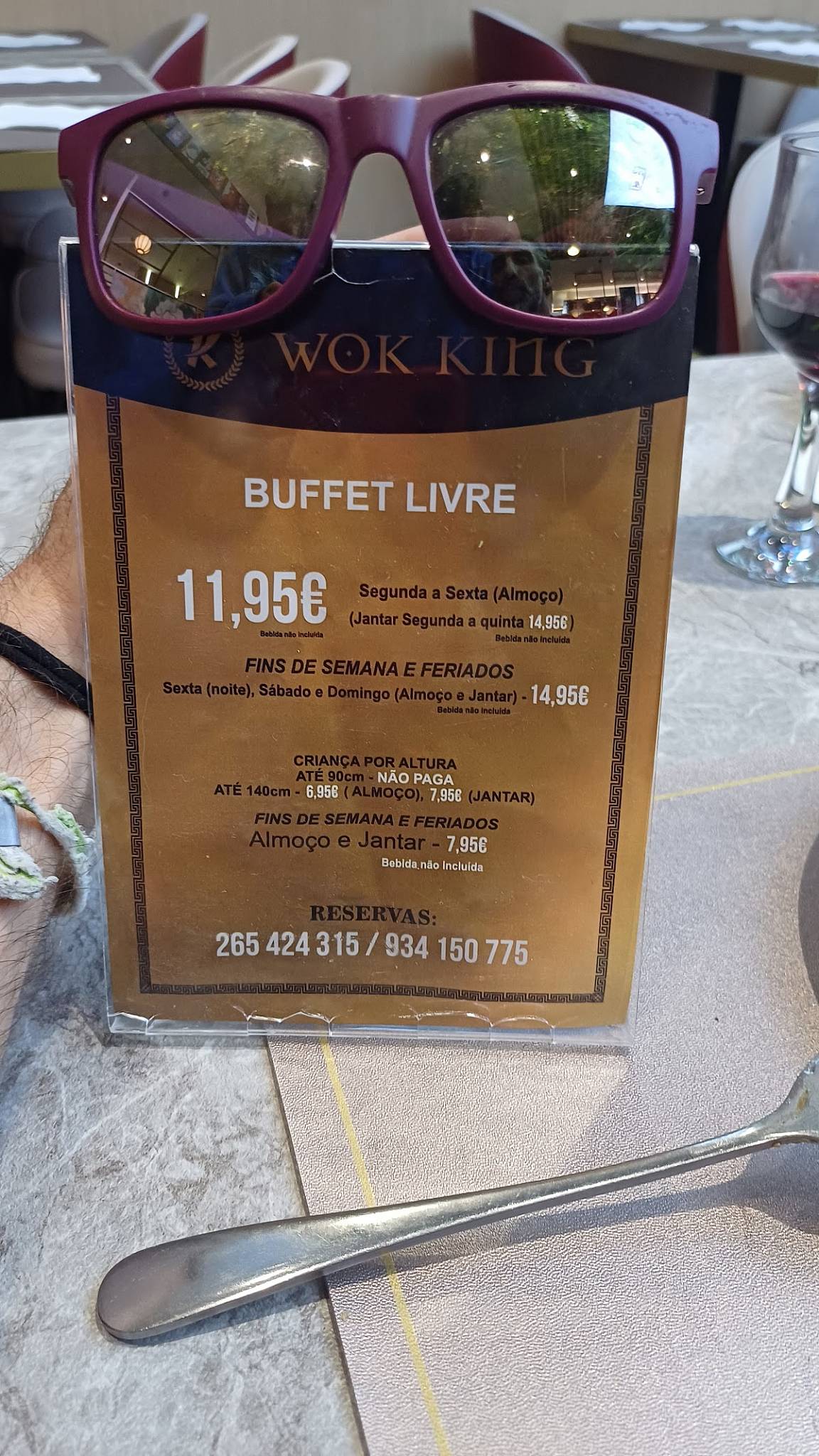 Menu em Wok King, Setúbal