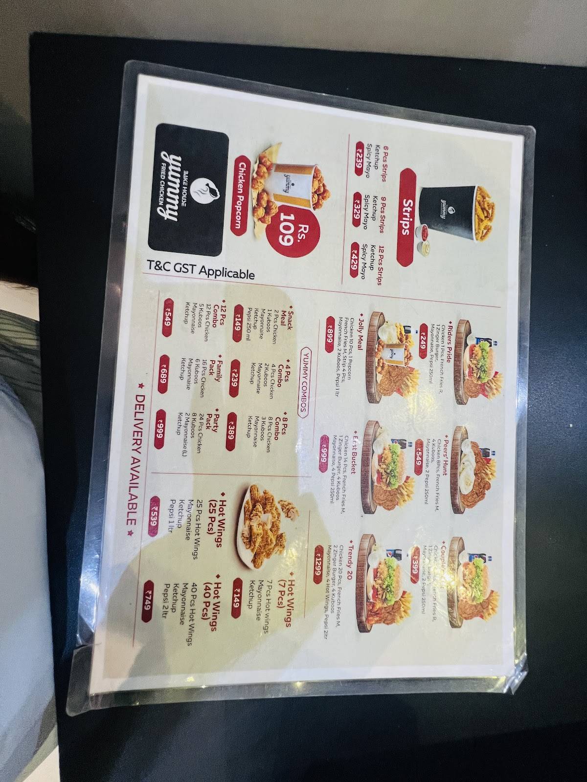 Menu at YUMMY FRIED CHICKEN, Koduvally