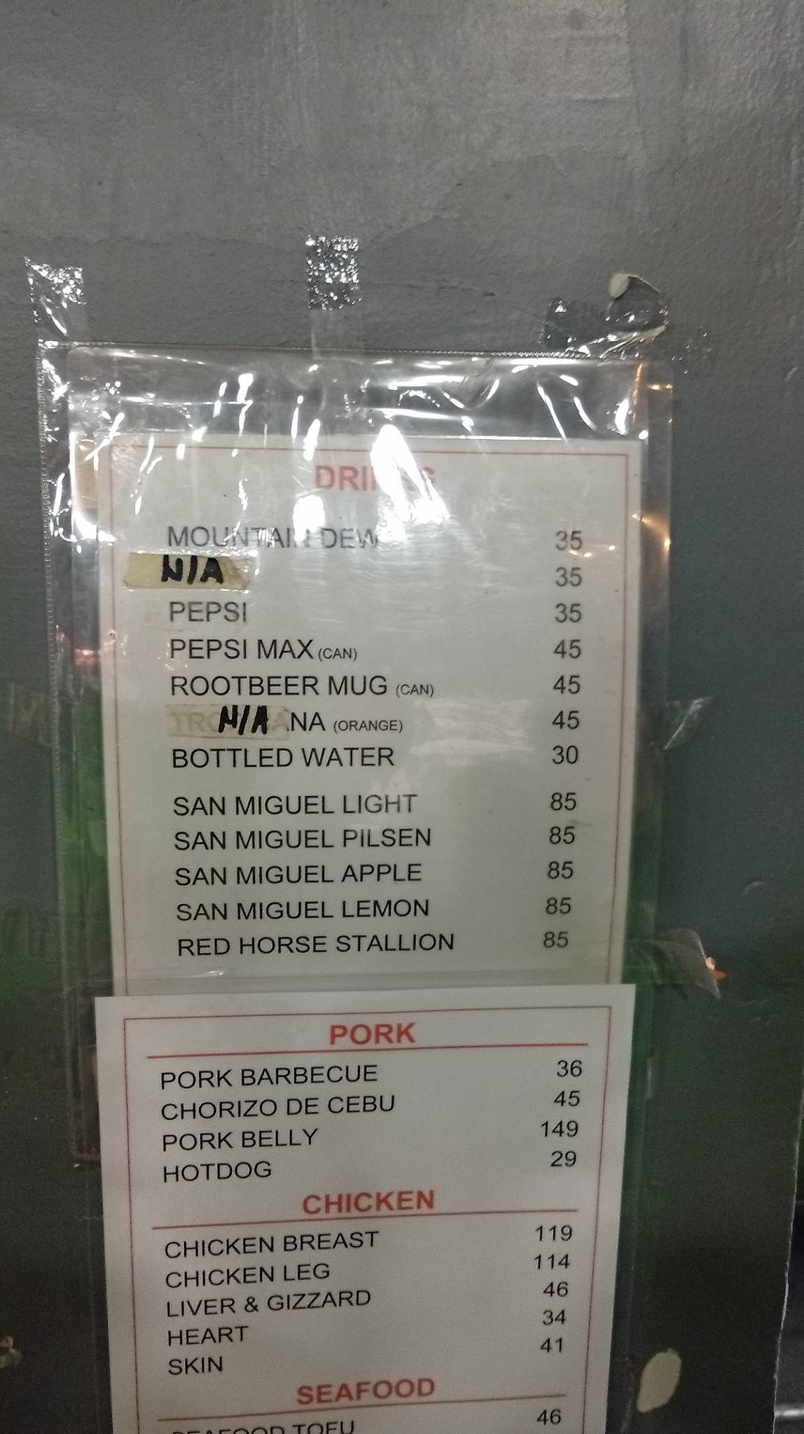 Menu at Yakski BBQ, Cebu City, Garden Bloc