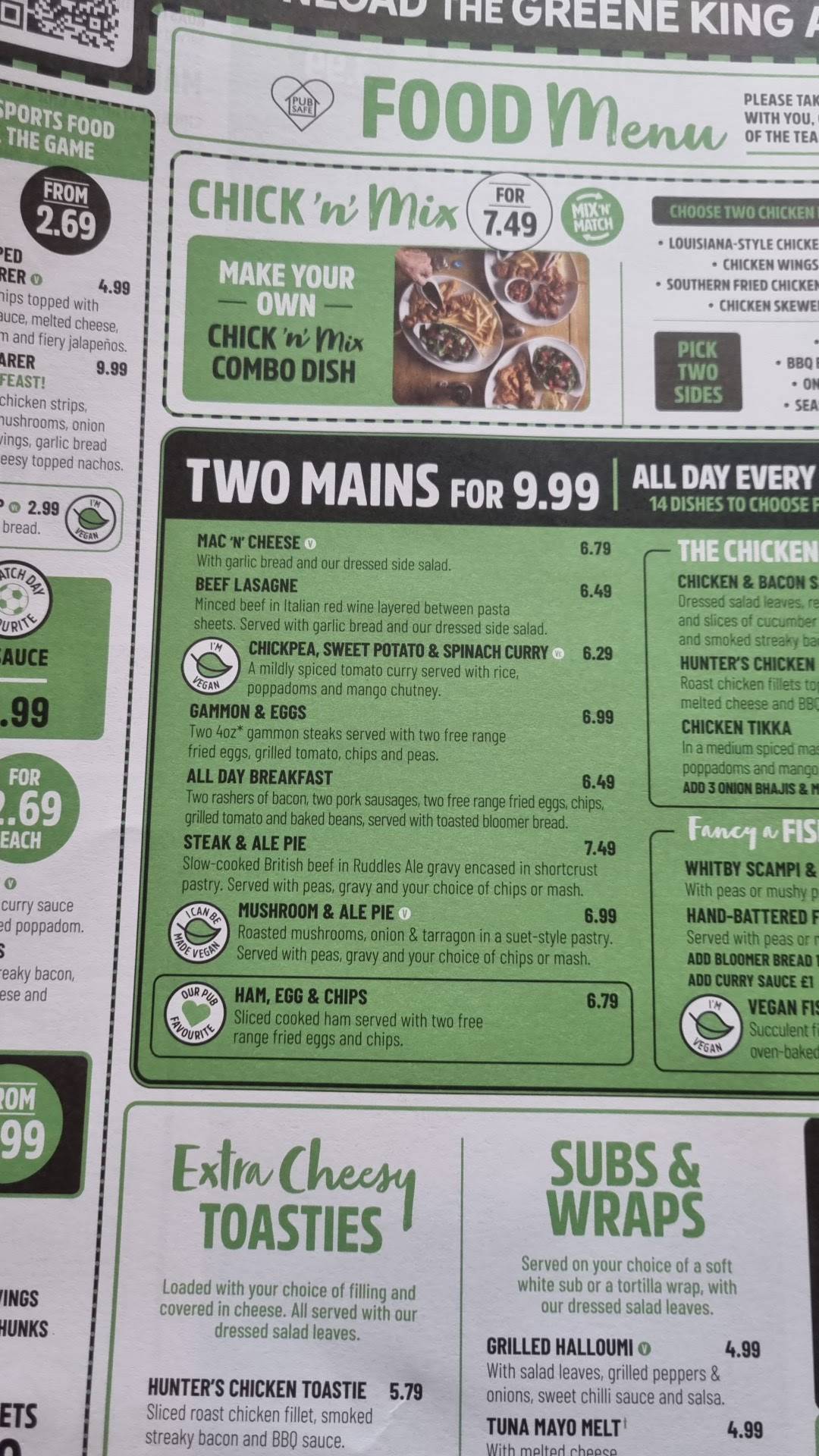 Menu at Royal Oak pub & bar, Yateley