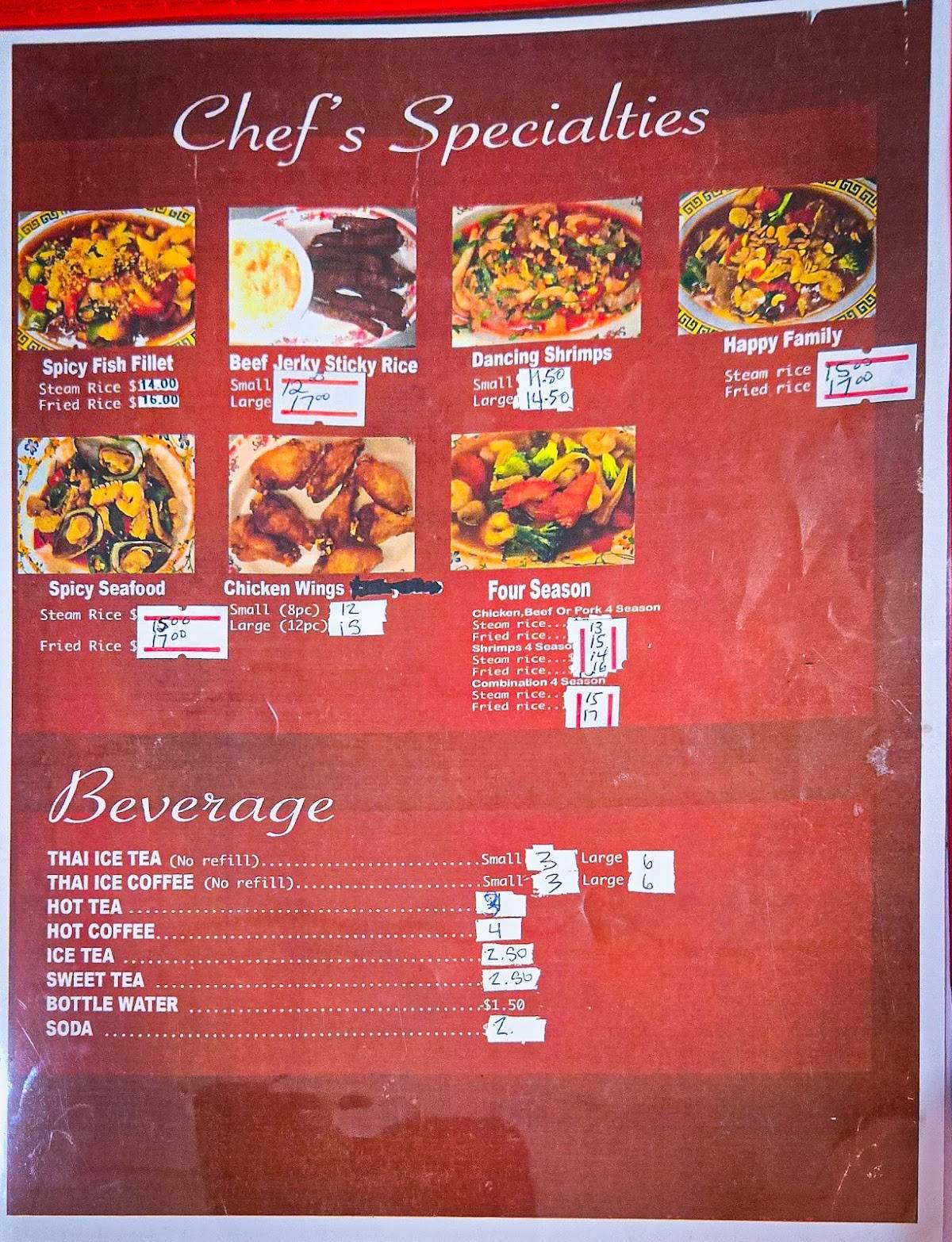 Menu at Yum Yum Thai restaurant, Pampa