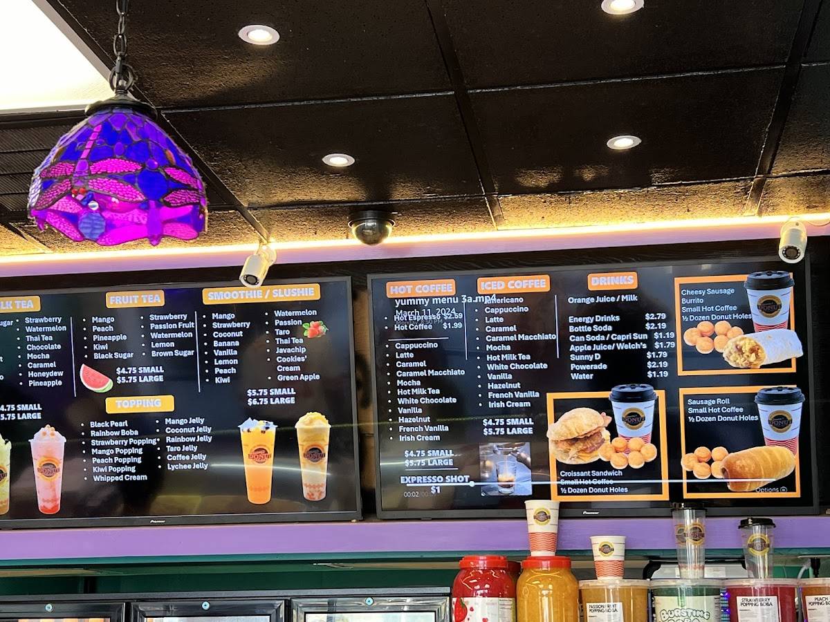 Menu at Yummy's Donut Palace.boba tea.smoothies.coffee, Grandview
