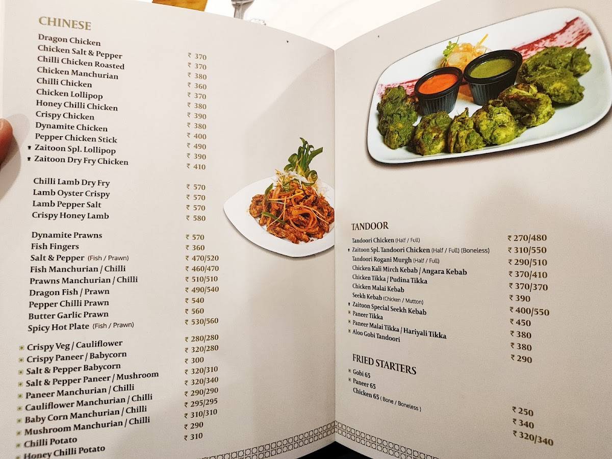 Menu at Zaitoon Restaurant, Velachery, Chennai, 362