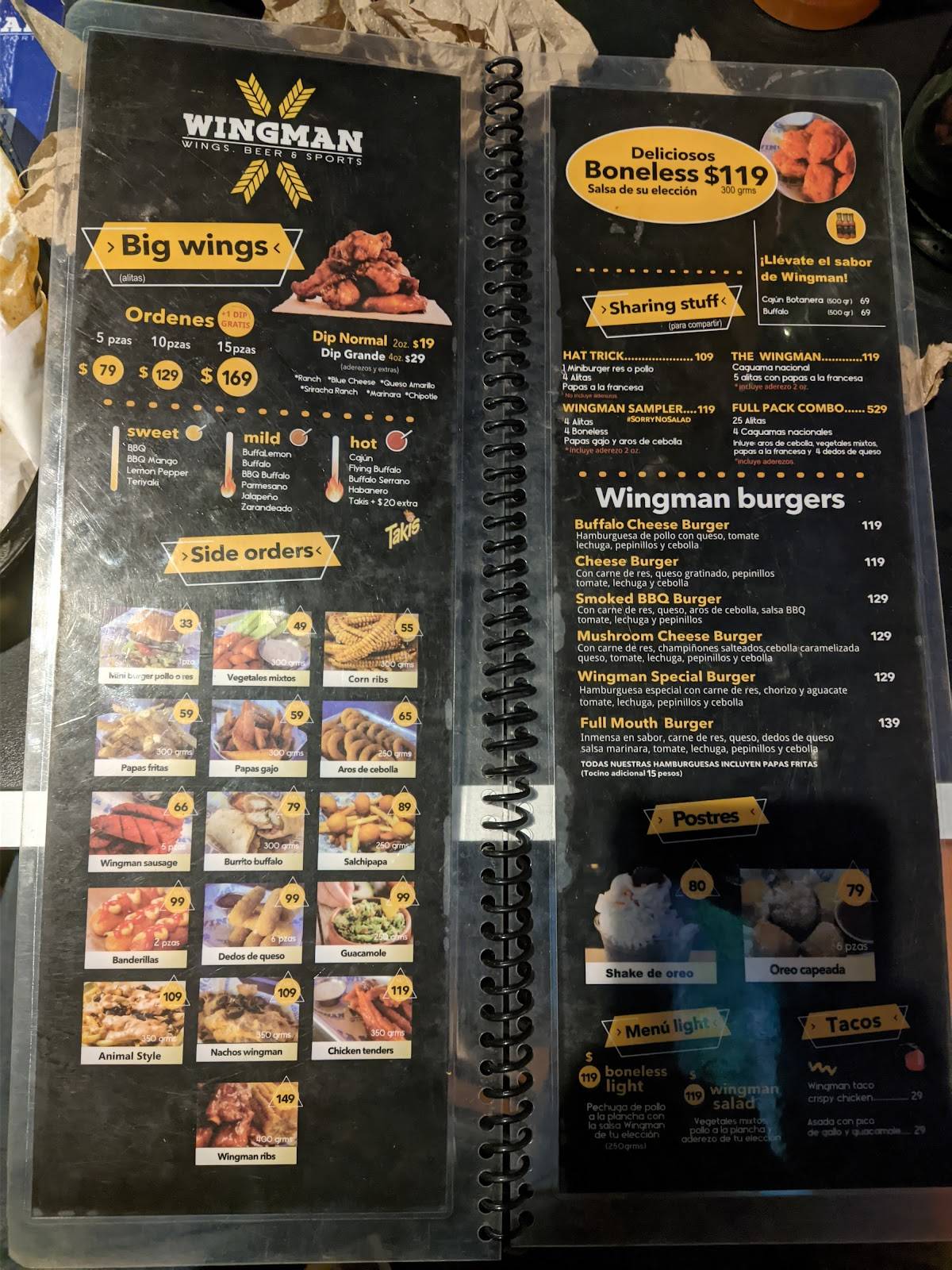 Menu at Wingman el Colli pub & bar, Zapopan, Av. Patria 2640