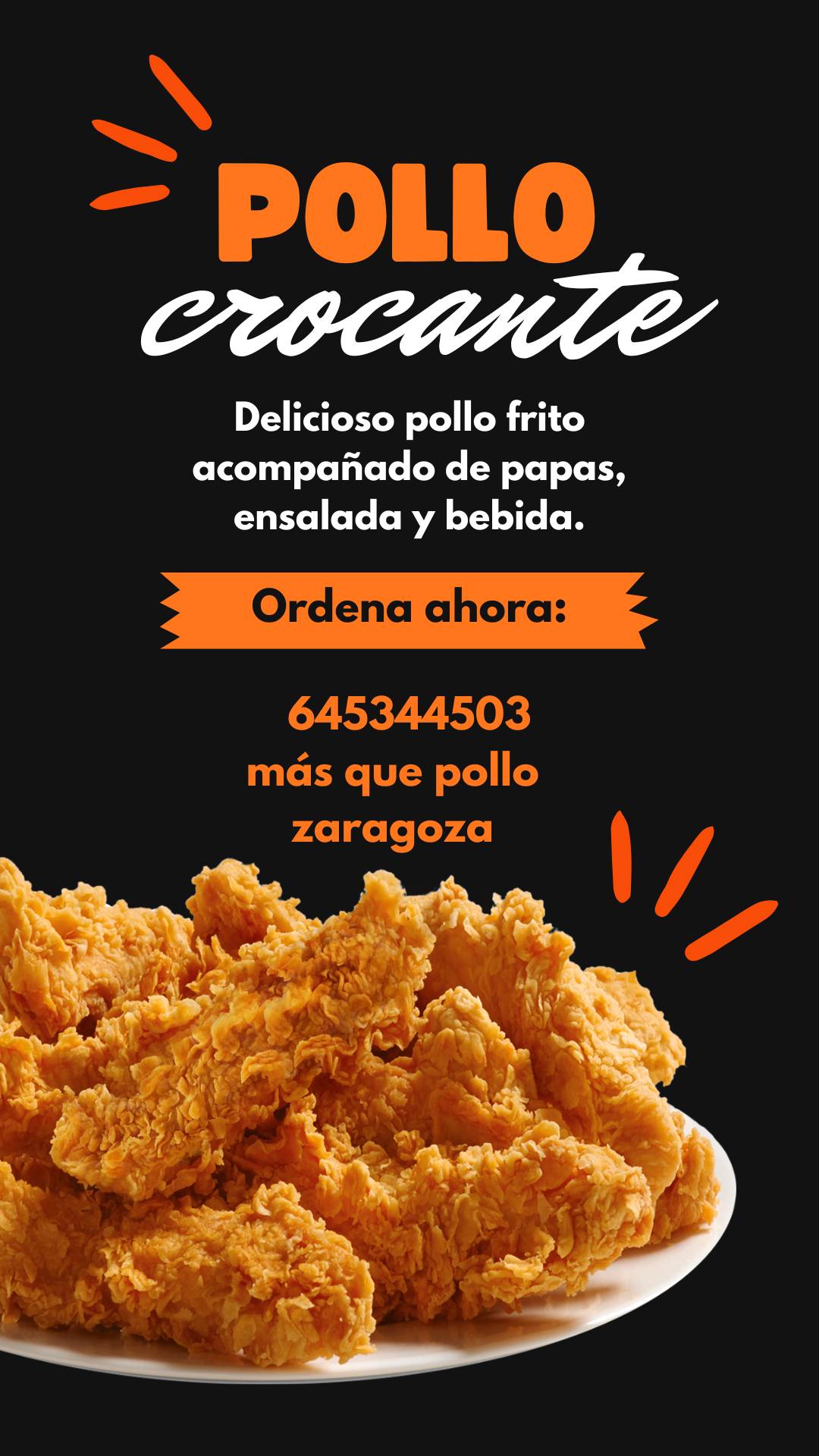 Carta del restaurante Más Que Pollo, Zaragoza, C. del Bélgica