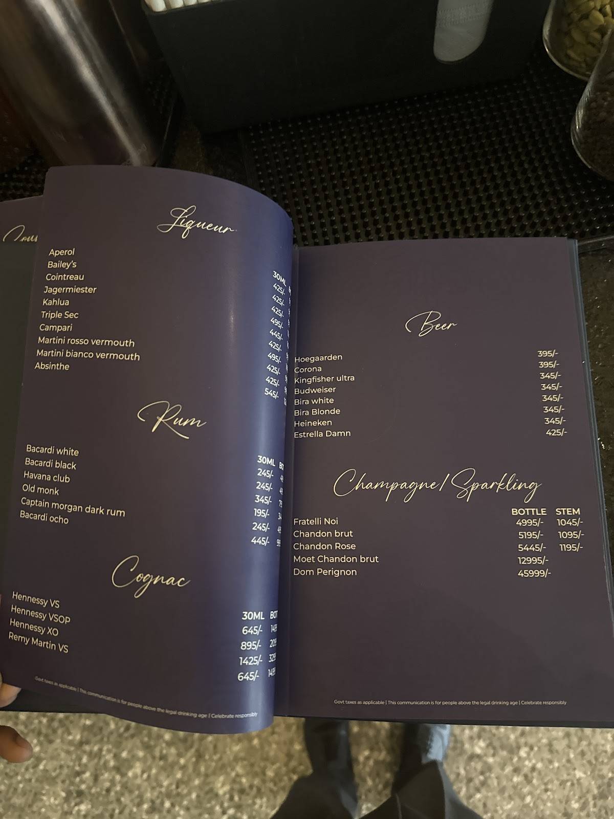 Menu at Romeo Lane, Zirakpur