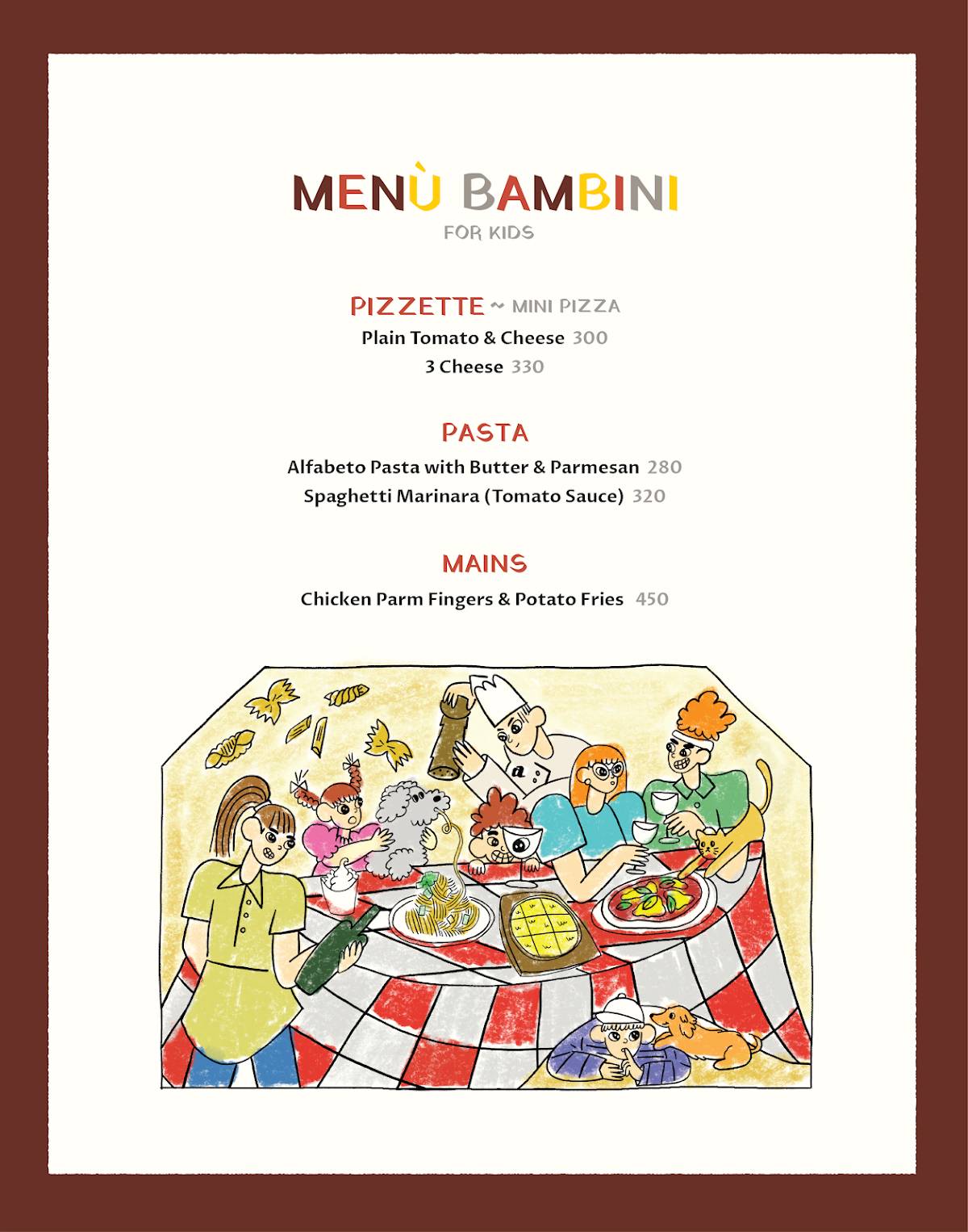Menu at a mano BGC restaurant, Taguig