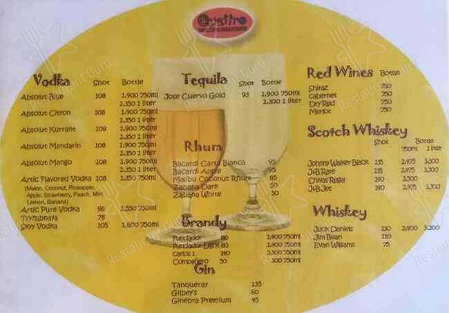 Menu at Quattro Grill Bar and Restaurant, Quezon City