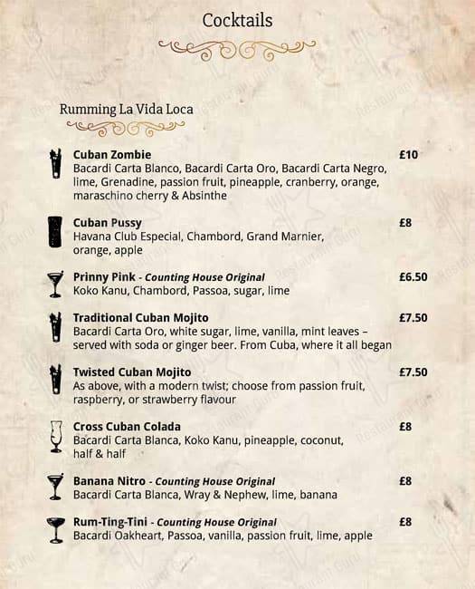 Menu at The Counting House pub & bar, Cleethorpes