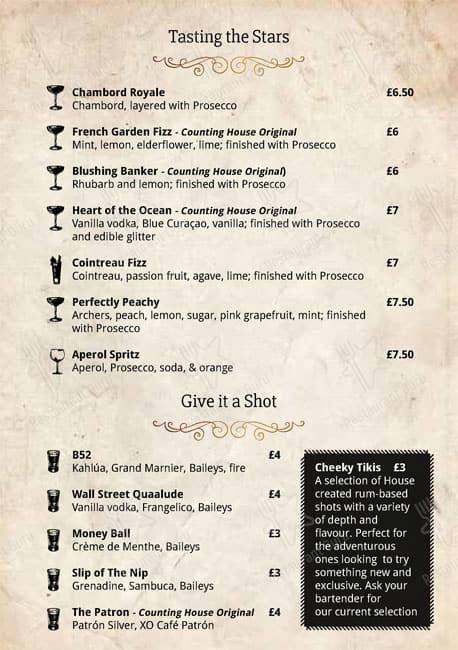 Menu at The Counting House pub & bar, Cleethorpes