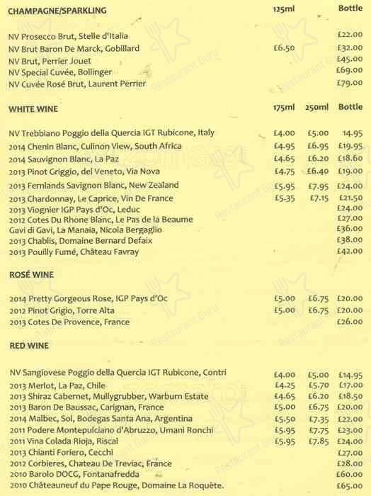 Menu at The Three Kings pub & bar, Twickenham, 42 Heath Road