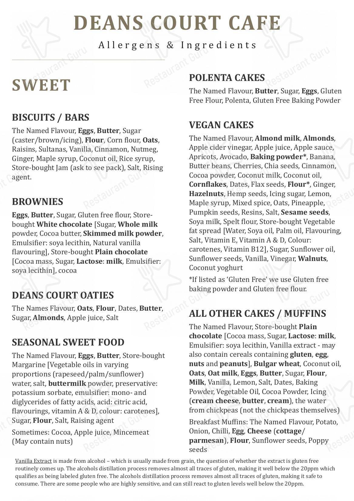 Menu at Deans Court Courtyard Cafe, Wimborne Minster
