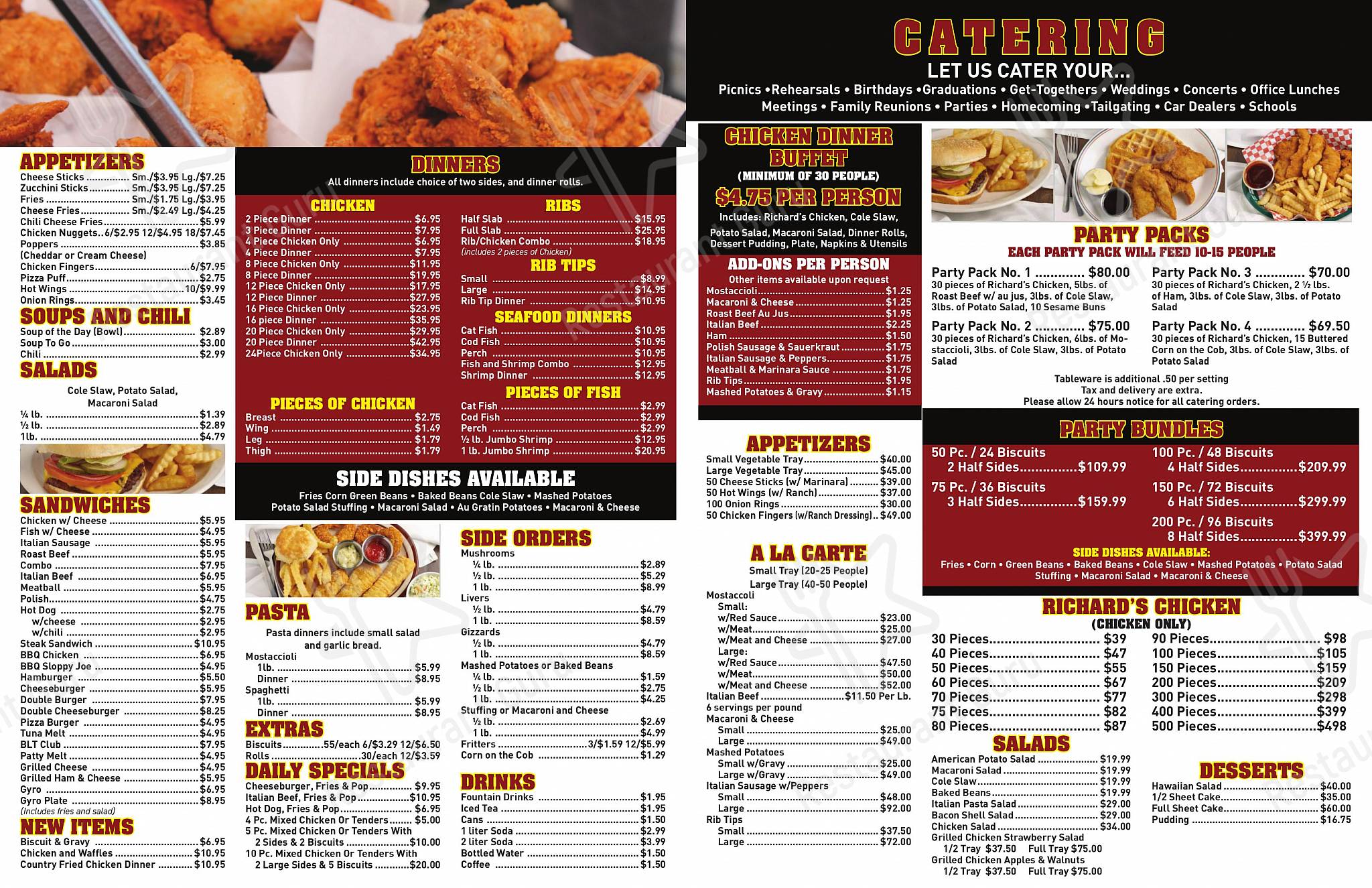 Menu at Richards Chicken & Ribs BBQ, Round Lake Heights