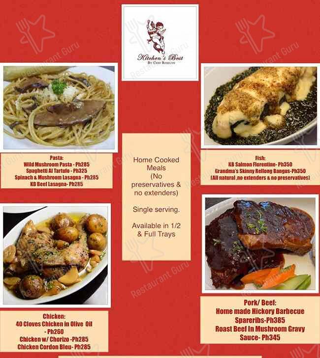Menu at Kitchen's Best by Chef Roselyn restaurant, Pasig, Valle Verde 2 ...