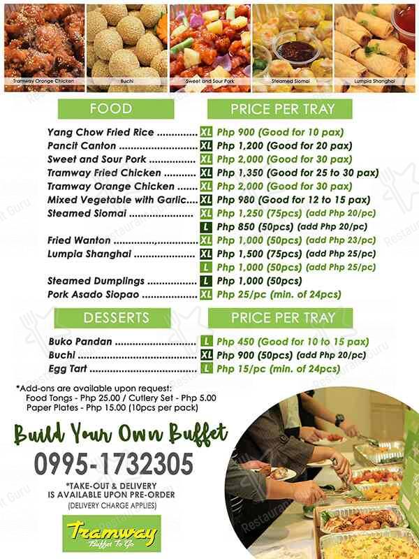 Menu at Tramway Bayview Buffet restaurant, Pasay, Roxas Blvd