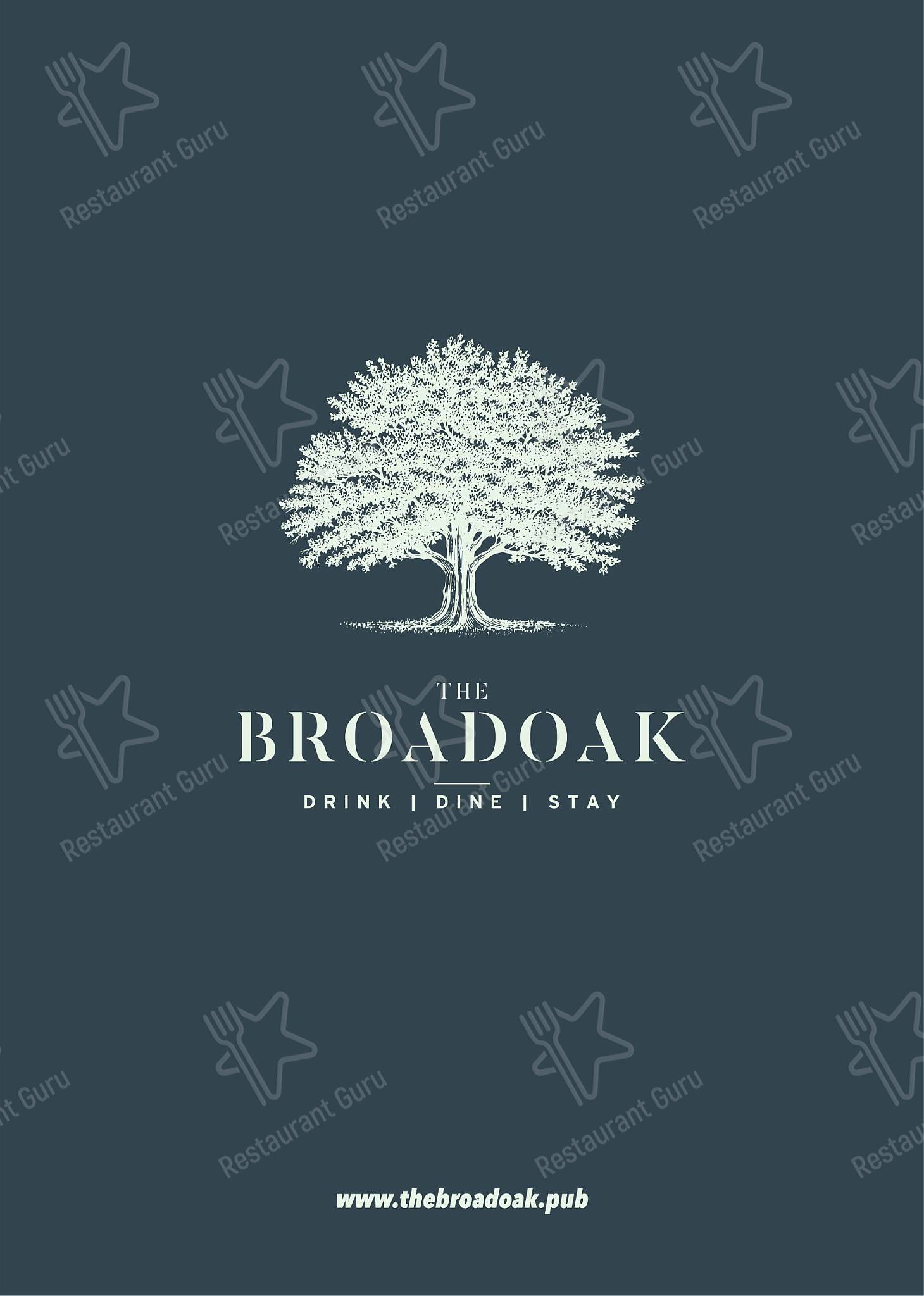 Menu at Broadoak Hotel, Ashton pub & bar, Ashton-under-Lyne