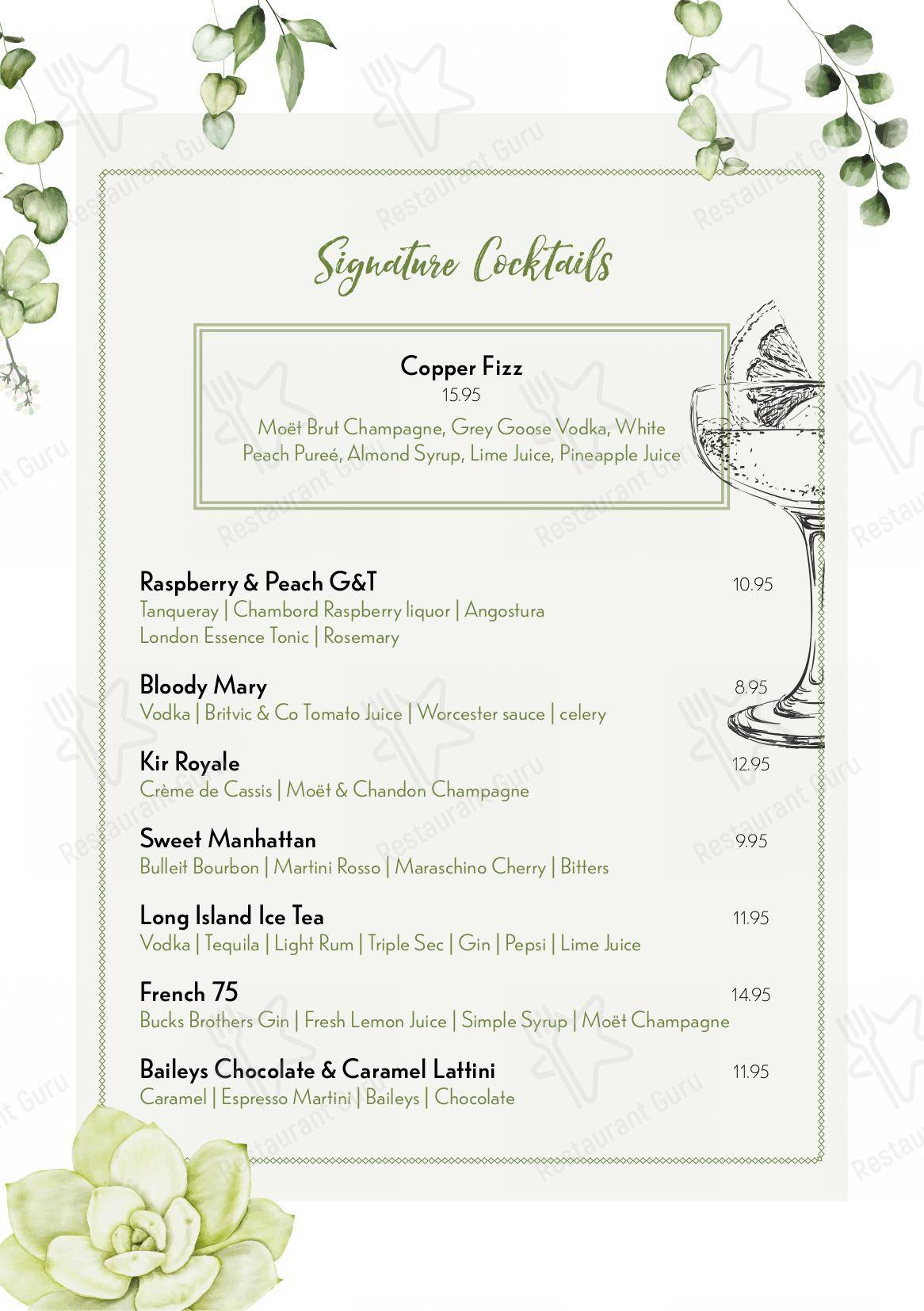 Menu at The Knife & Cleaver pub & bar, Houghton Conquest