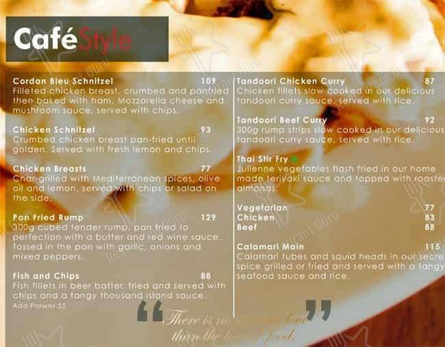 Menu at CAPPELLO NEWTOWN restaurant, Johannesburg, Newtown Junction