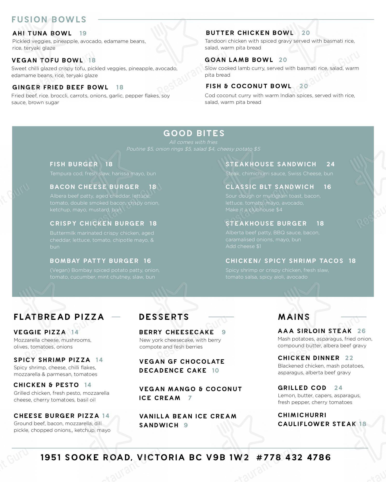 Menu at Hardy's Bar & Grill, Colwood