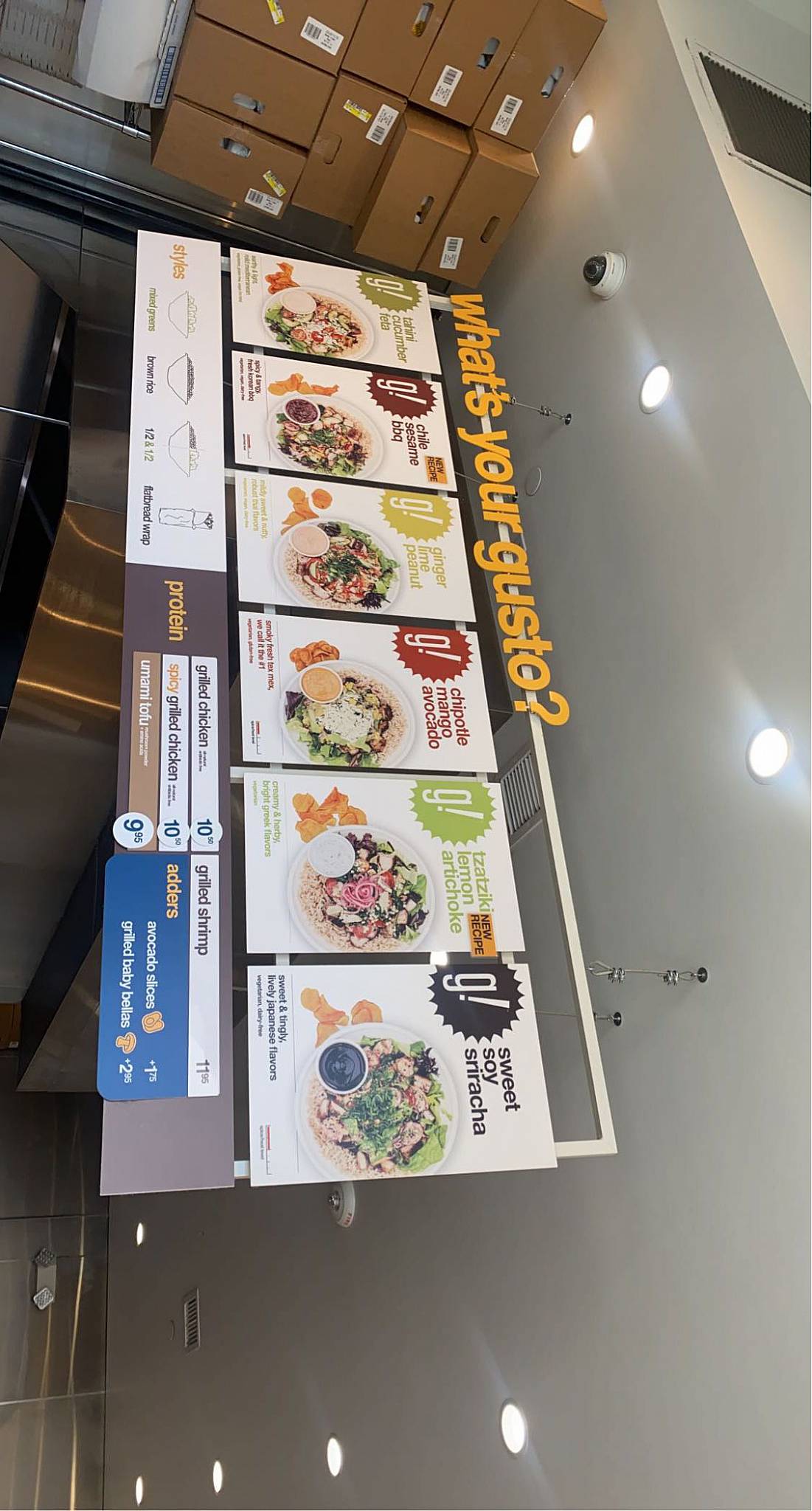 Menu at gusto! - healthy bowls & wraps fast food, Atlanta, 530 17th St NW