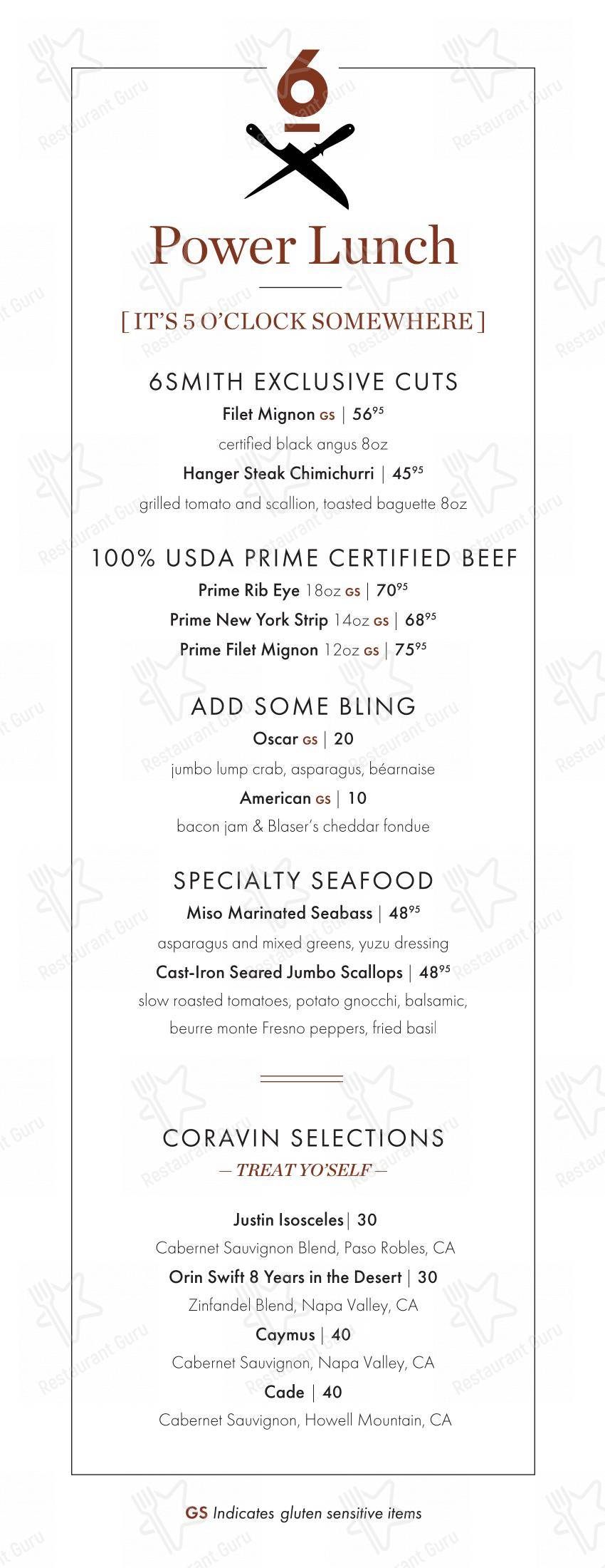 Menu at 6Smith pub & bar, Wayzata