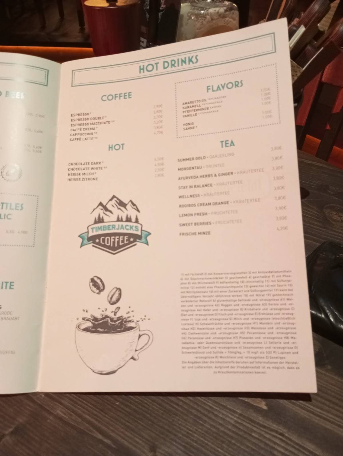 Menu at Timberjacks Bispingen restaurant, Bispingen