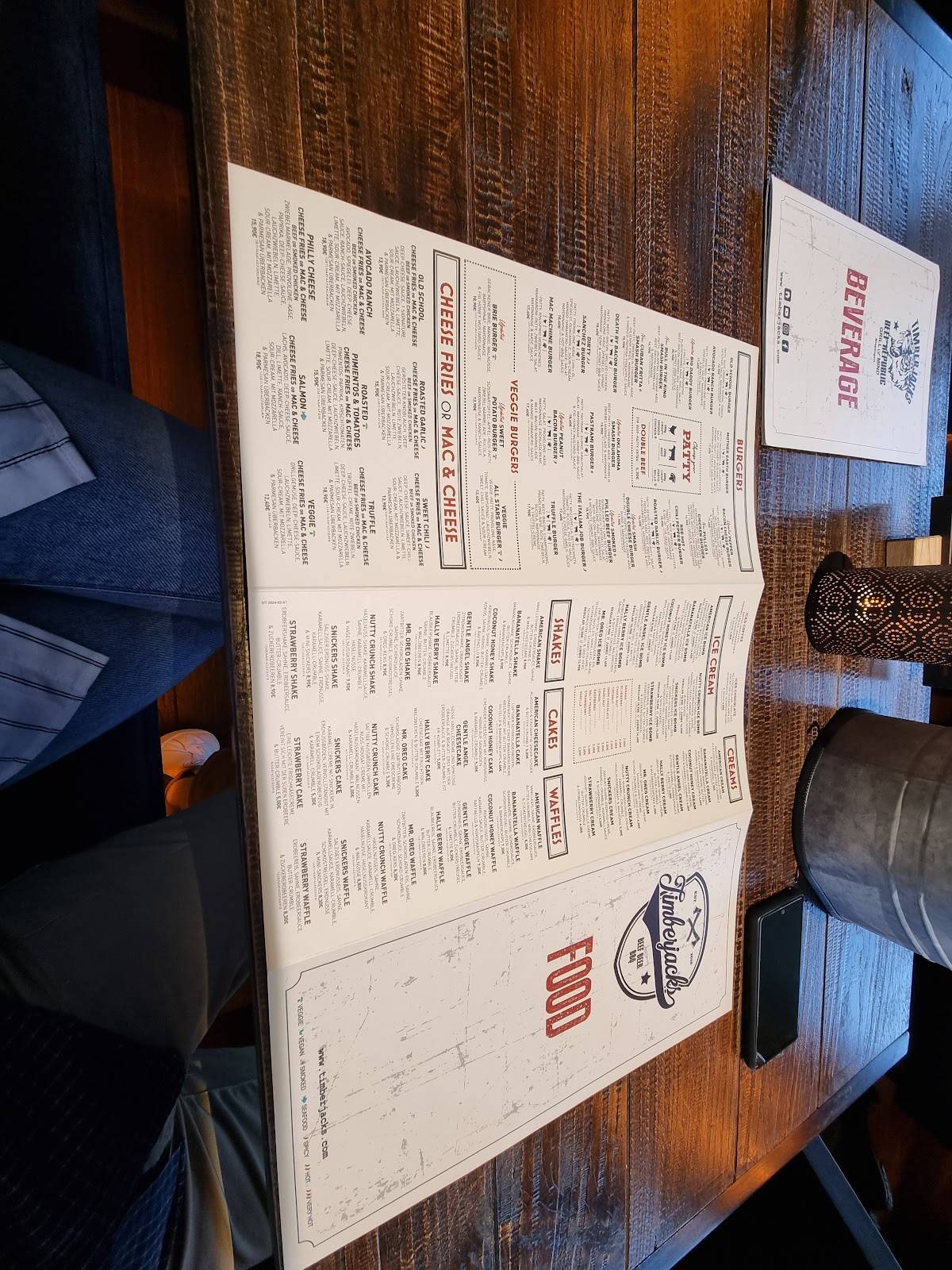 Menu at Timberjacks Bispingen restaurant, Bispingen