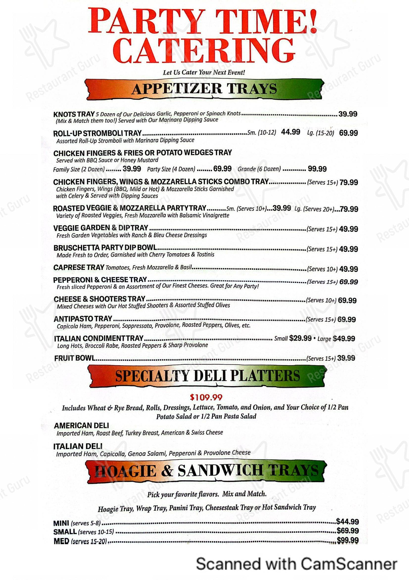 Menu at Don Giovanni's Classic Bakery, Feasterville-Trevose