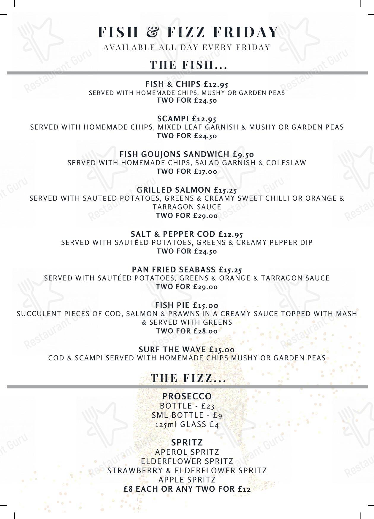 Menu at Old Moor Tavern pub & bar, Barnsley