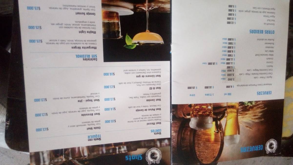 Menu at 18 Conejo pub & bar, Bogotá