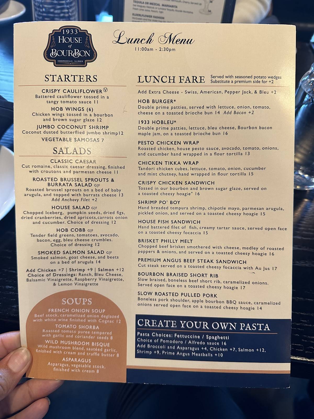 Menu at 1933 House of Bourbon pub & bar, Edwardsville