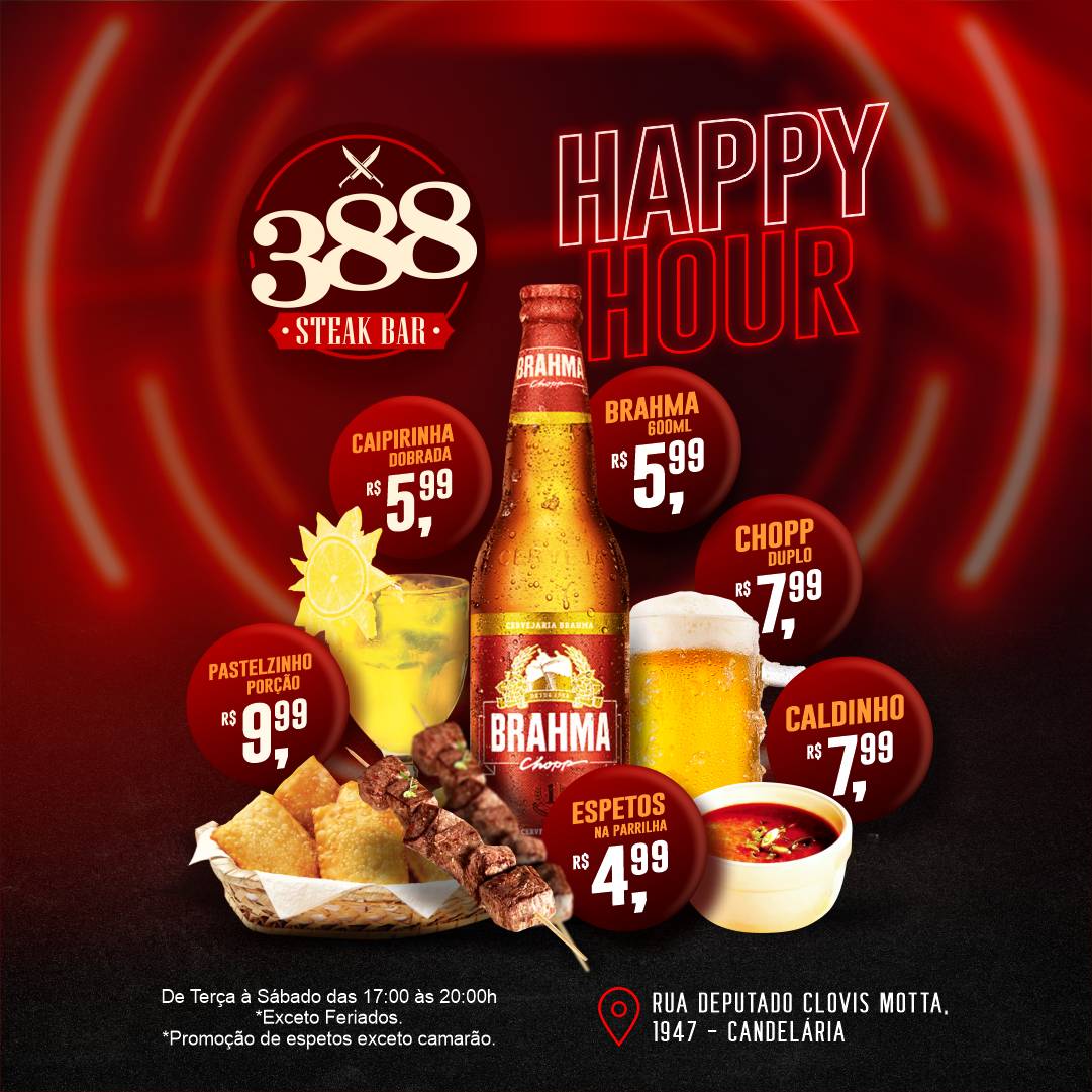 Menu em 388 Steak Bar, Natal