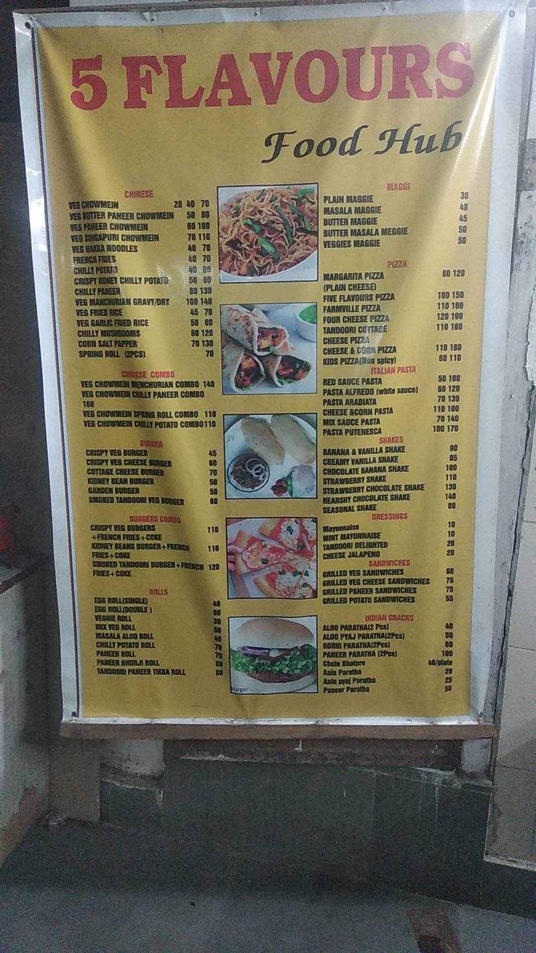 Menu at 5 flavours, New Delhi