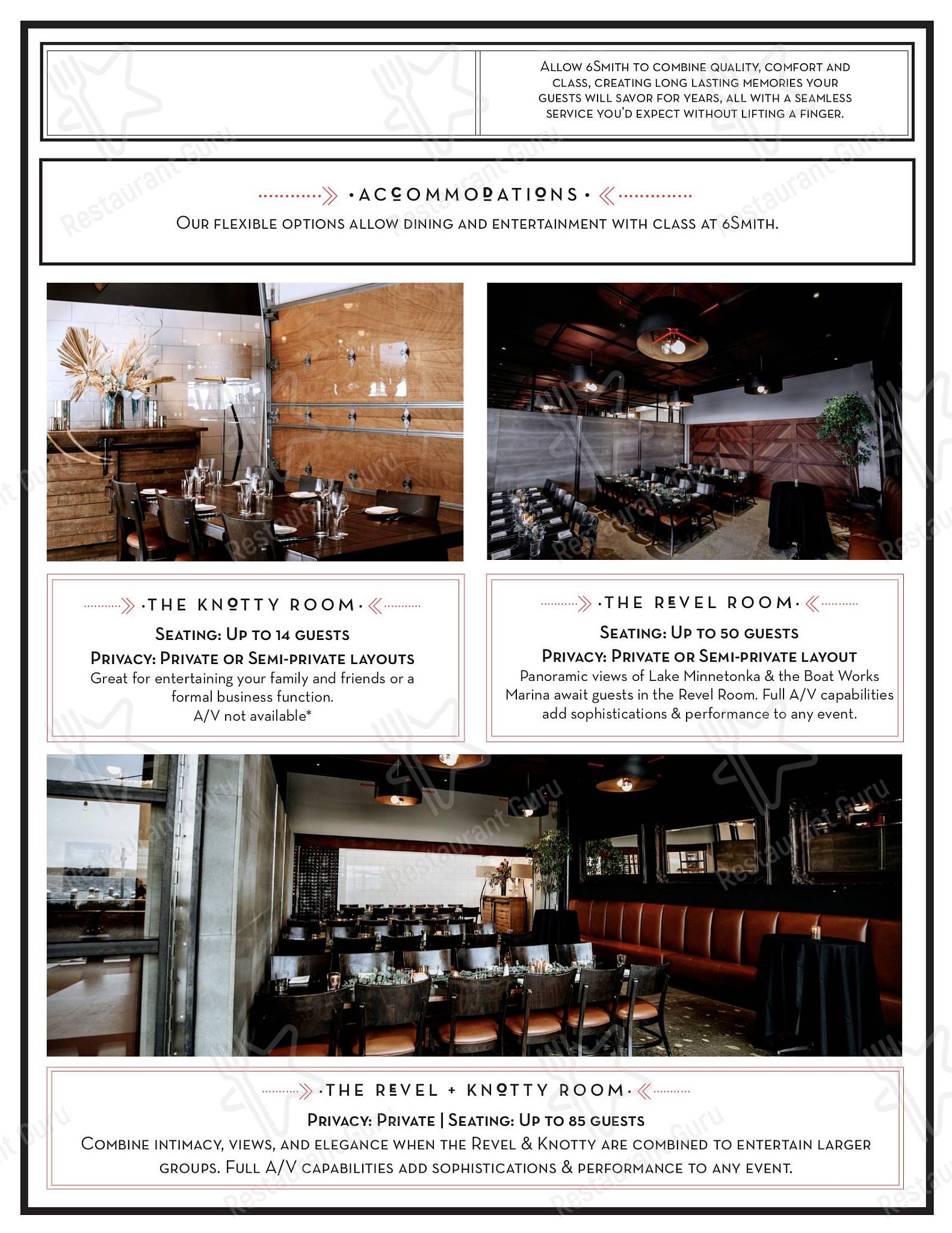 Carta del pub y bar 6Smith, Wayzata