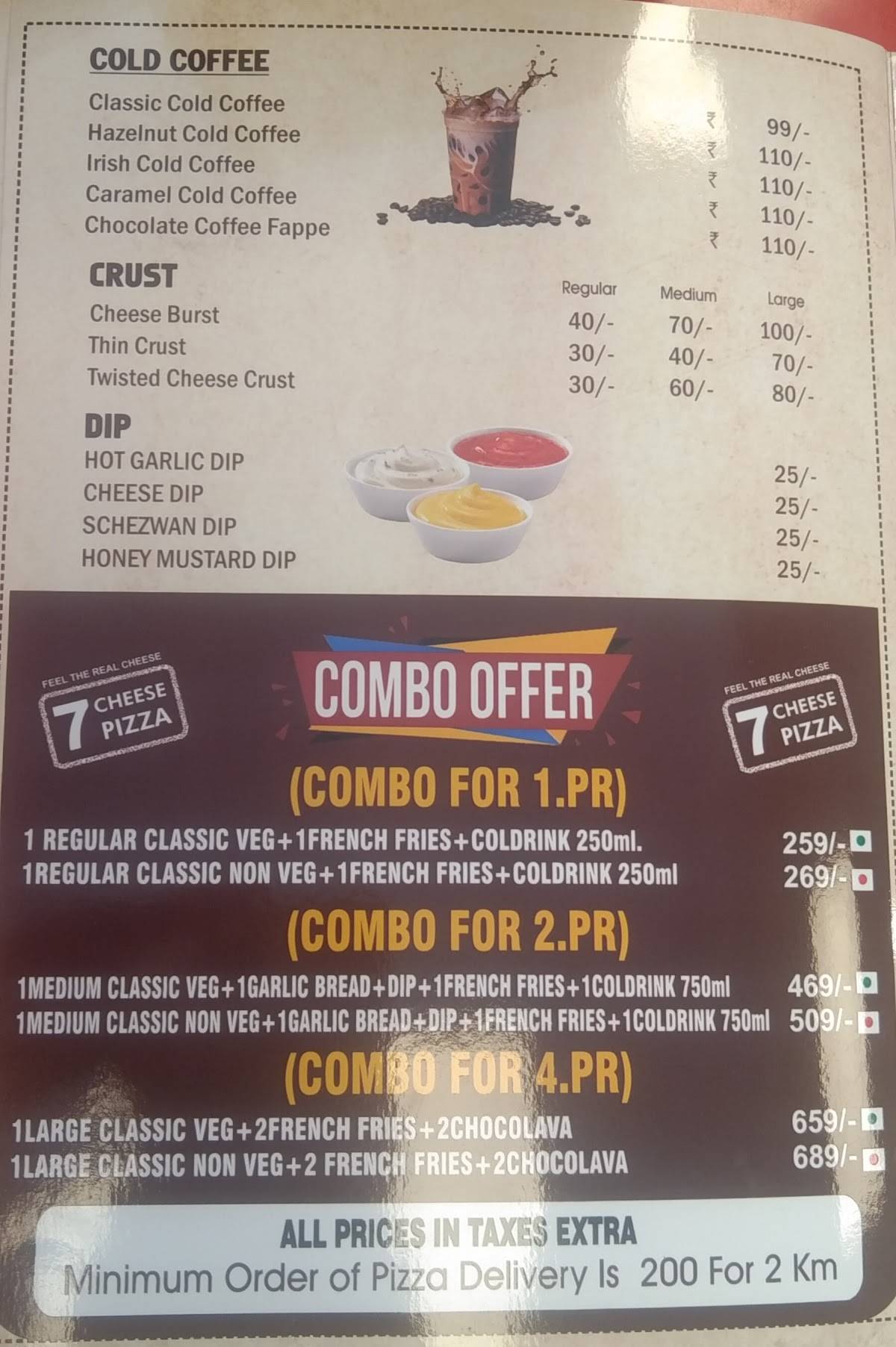 Menu at 7 cheese pizza Tehri, New Tehri