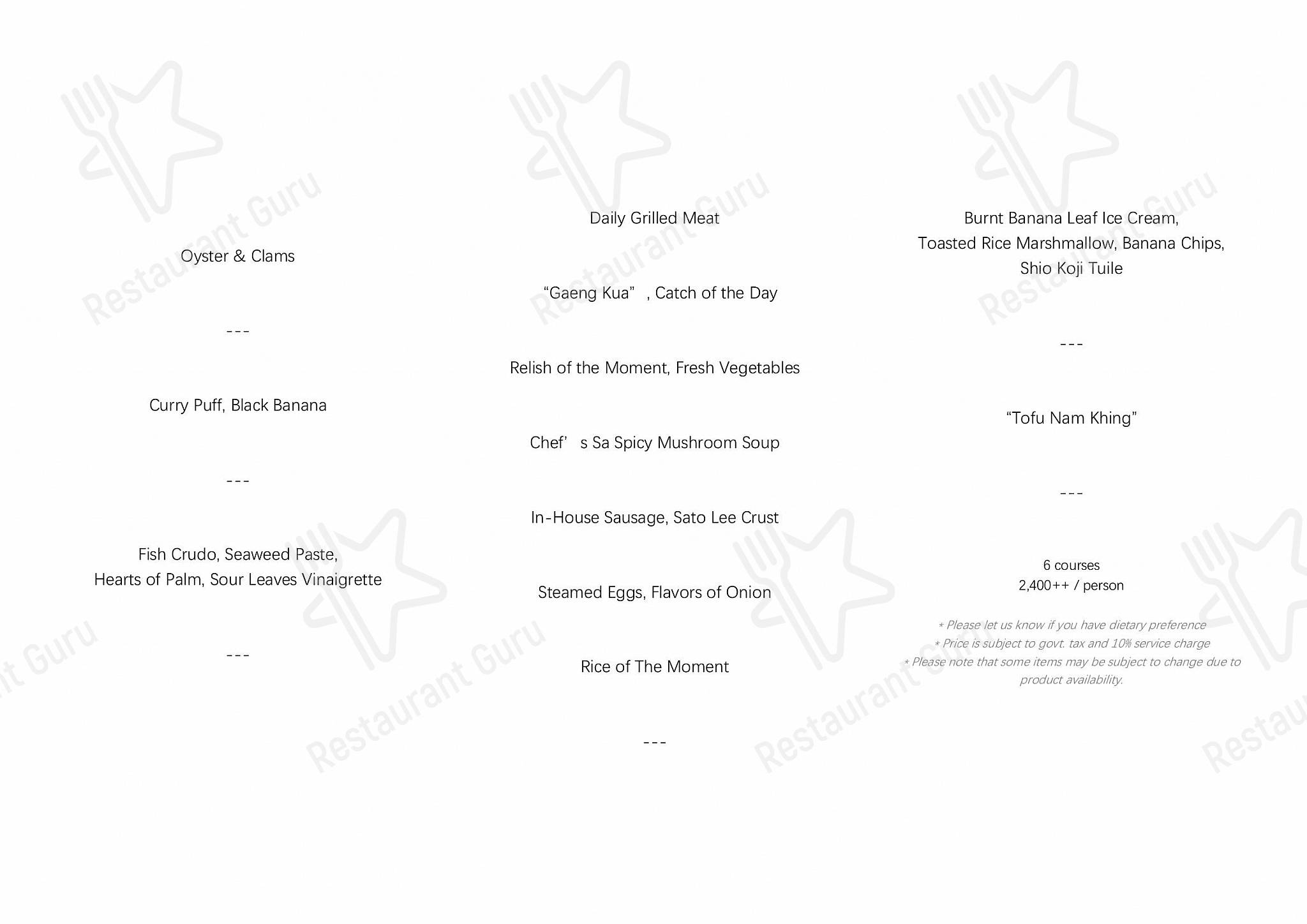 Menu at 80/20 Eighty Twenty restaurant, Bangkok, 1054 Charoen Krung 26 ...