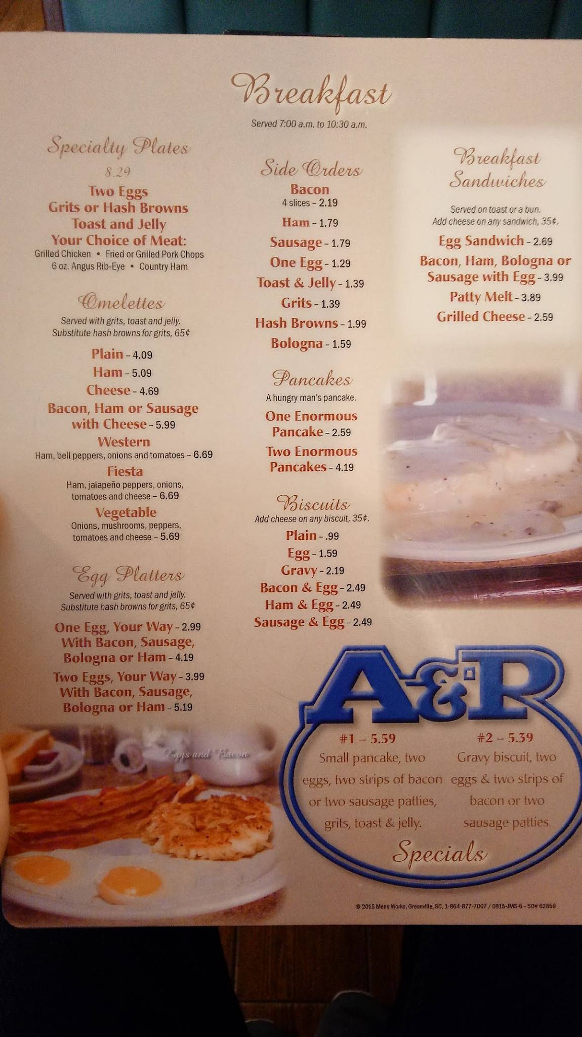 Menu at A & P Restaurant, Greer, SC-14
