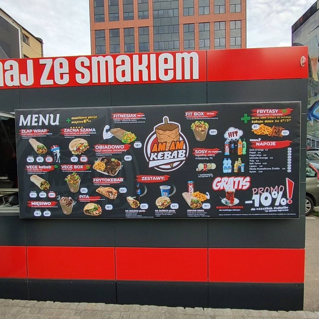Menu at AMAM KEBAB, Łódź